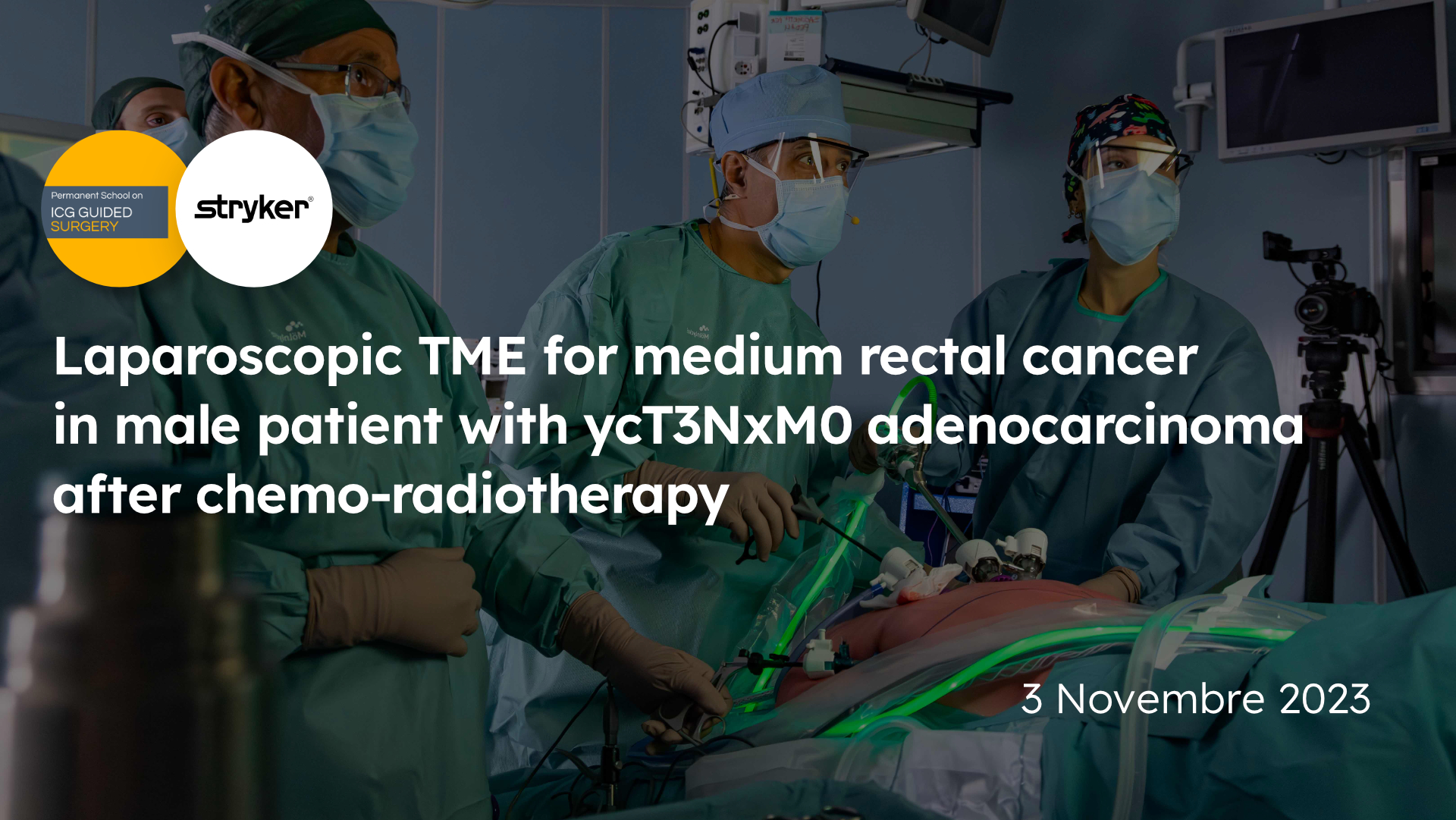 Laparoscopic TME for medium rectal cancer in male patient with ycT3NxM0 ...